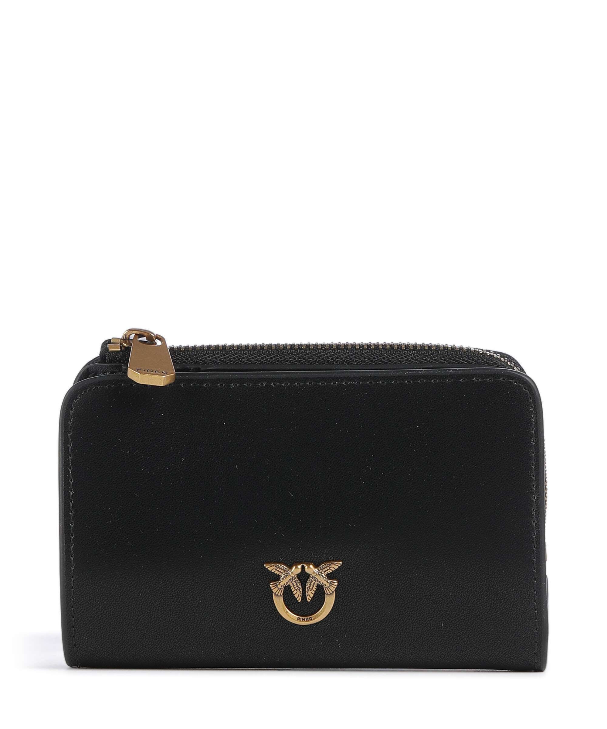 Pinko Wallet softly grained calfskin nero/antique gold - 106206-A0F1 ...